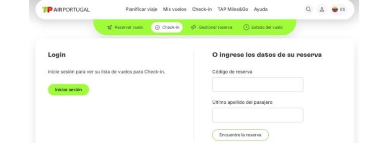 Web Check-in TAP Air Portugal
