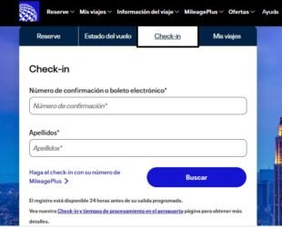 Web Check in de United Airlines